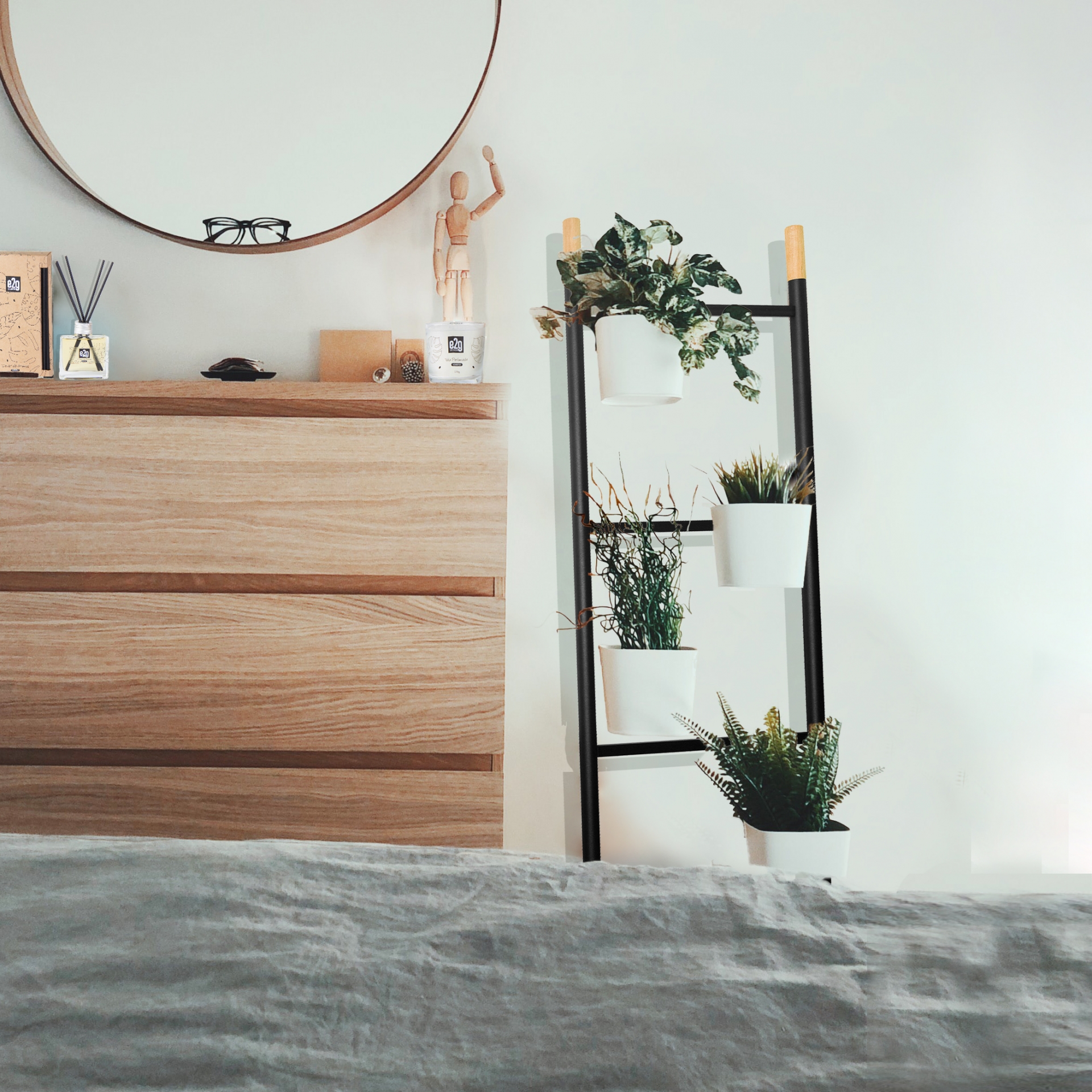 Escada Decorativa Wood Off White 150x40 cm